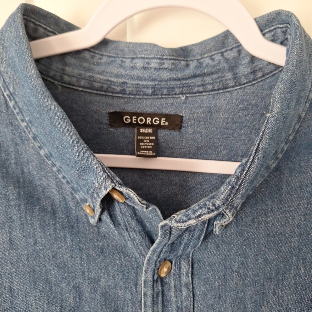 Guess | Shirts | George Denim Button Front Shirt Short Sleeve | Poshmark